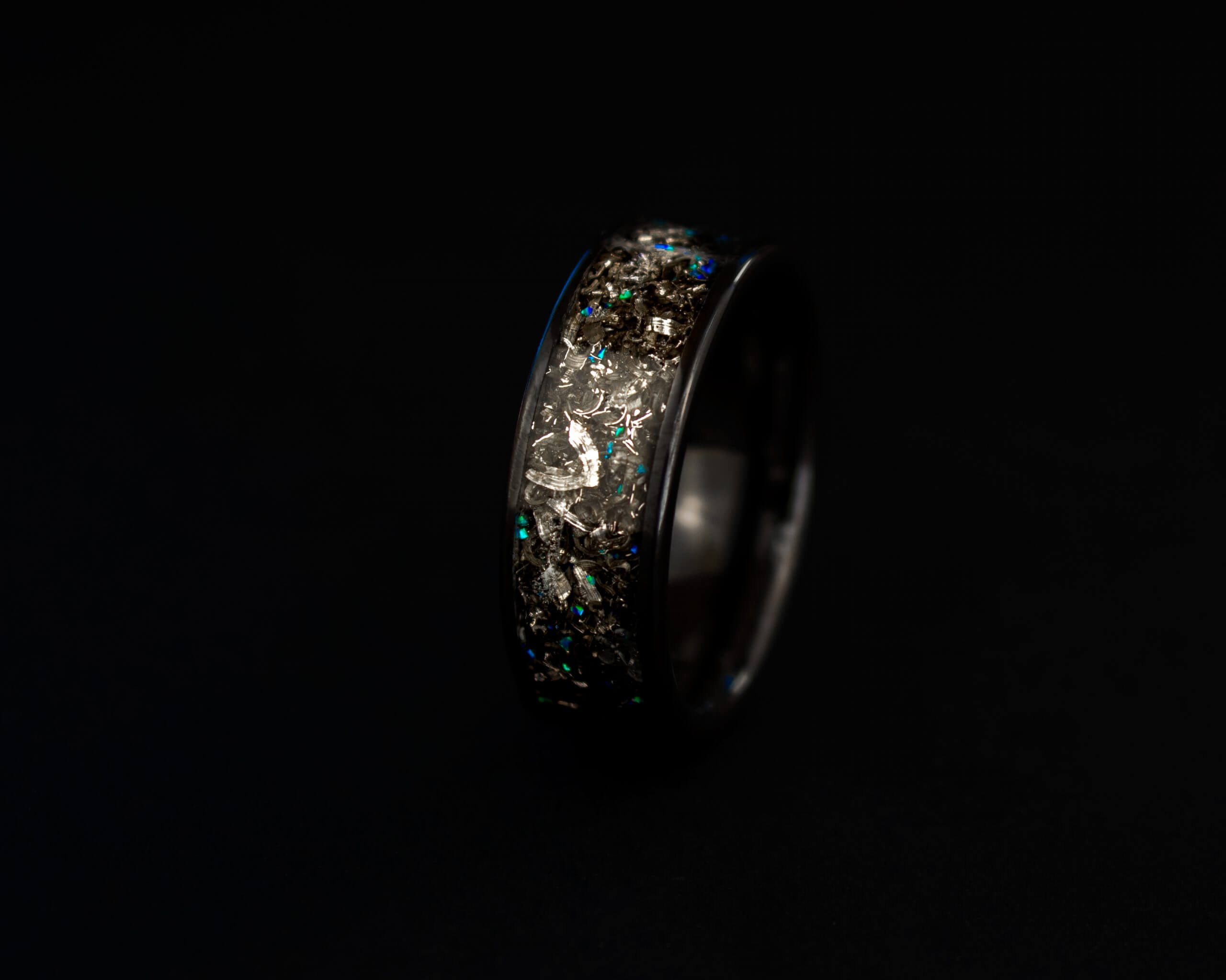 100% Authentic Meteorite Ring Galaxy Ring| Space Age Rings