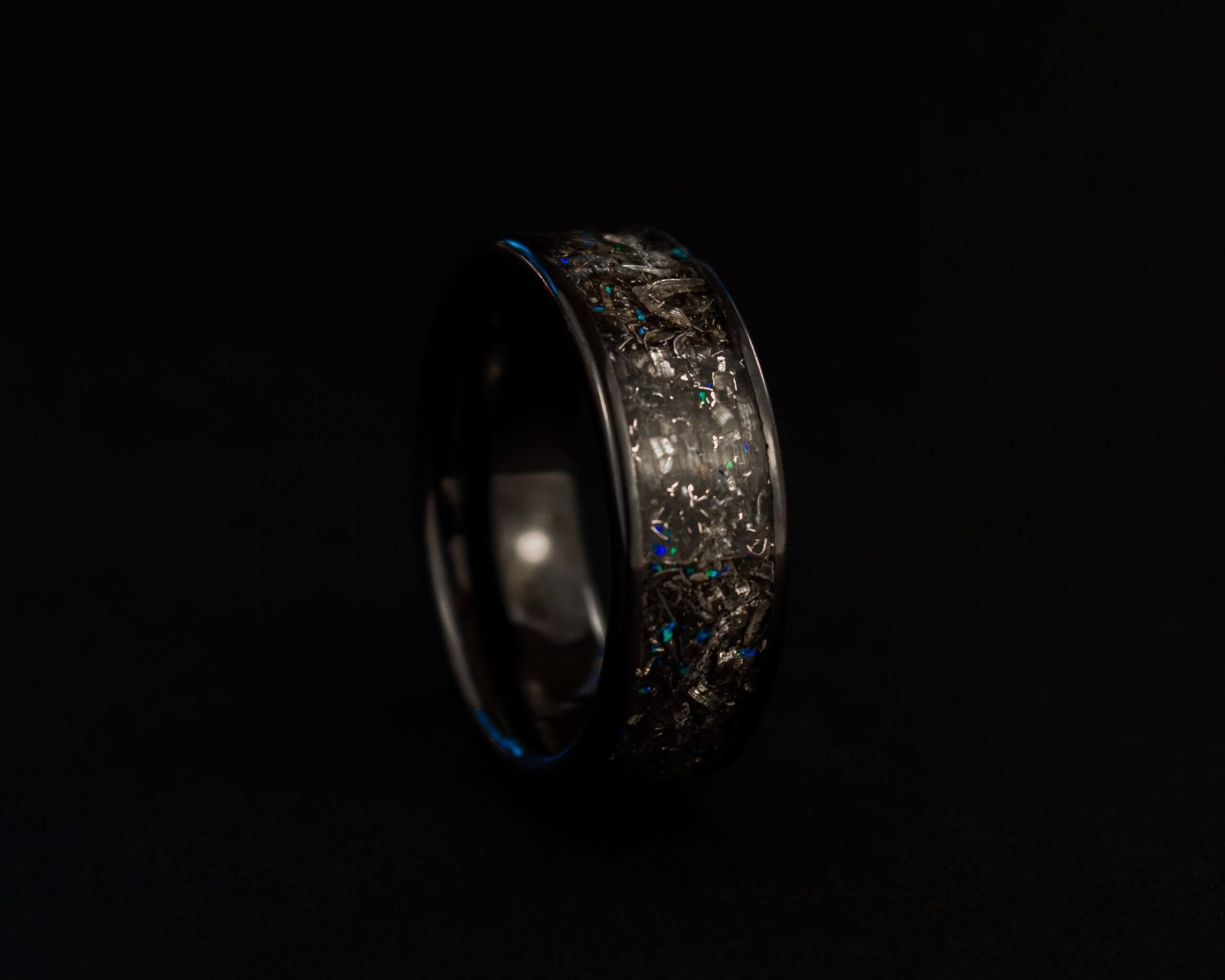 100% Authentic Meteorite Ring Galaxy Ring| Space Age Rings