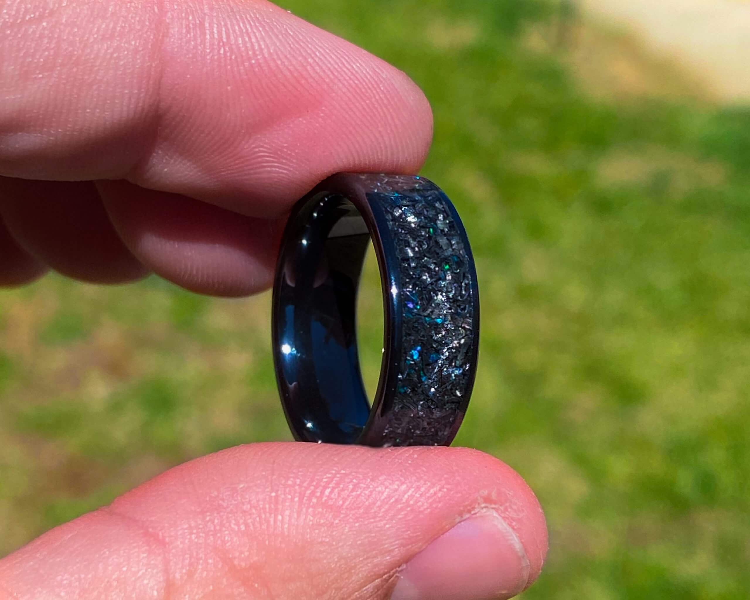 100% Authentic Meteorite Ring Galaxy Ring| Space Age Rings