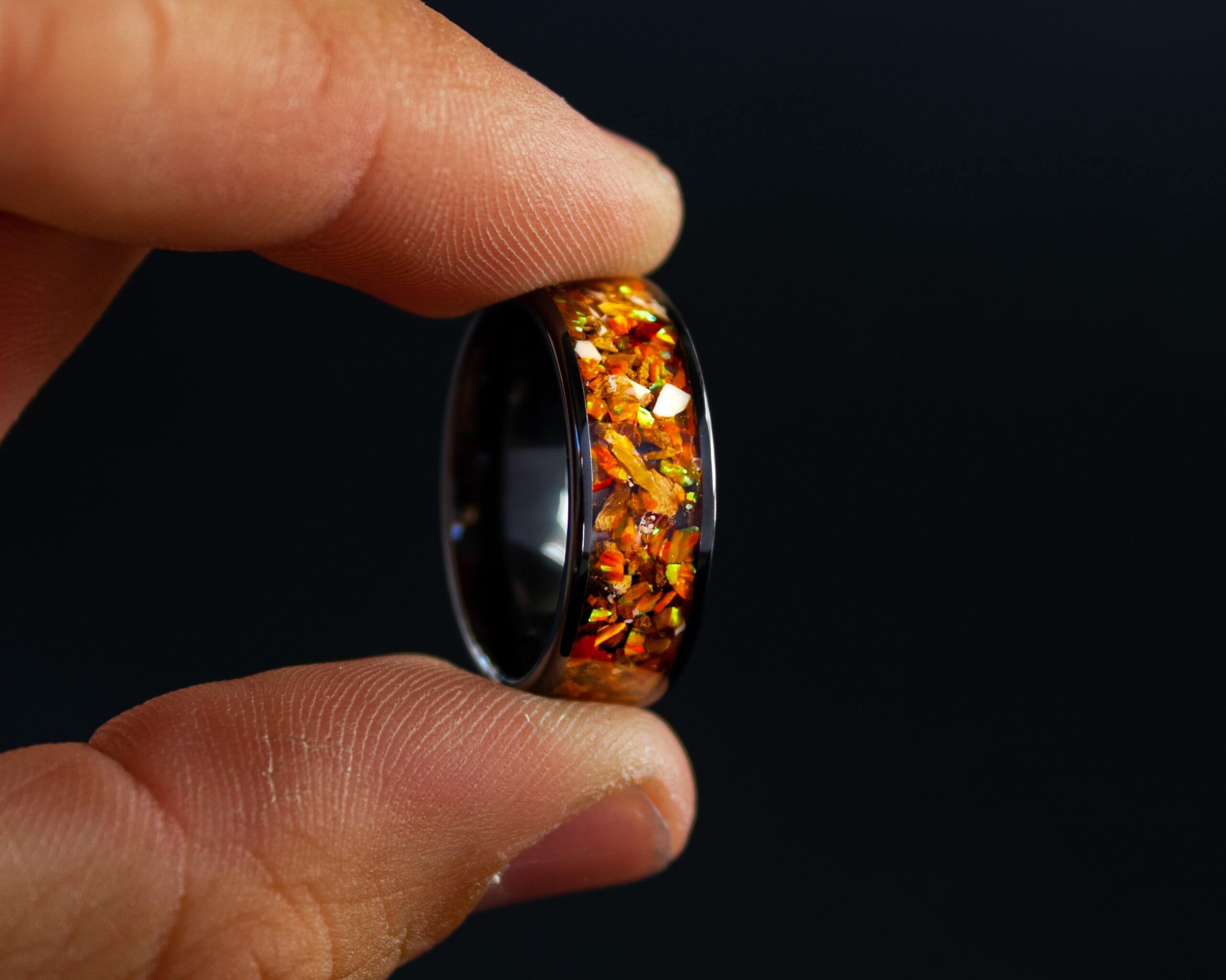 Jurrasic Park Ring, Real Meteorite and Dinosaur Bone | Space Age Rings