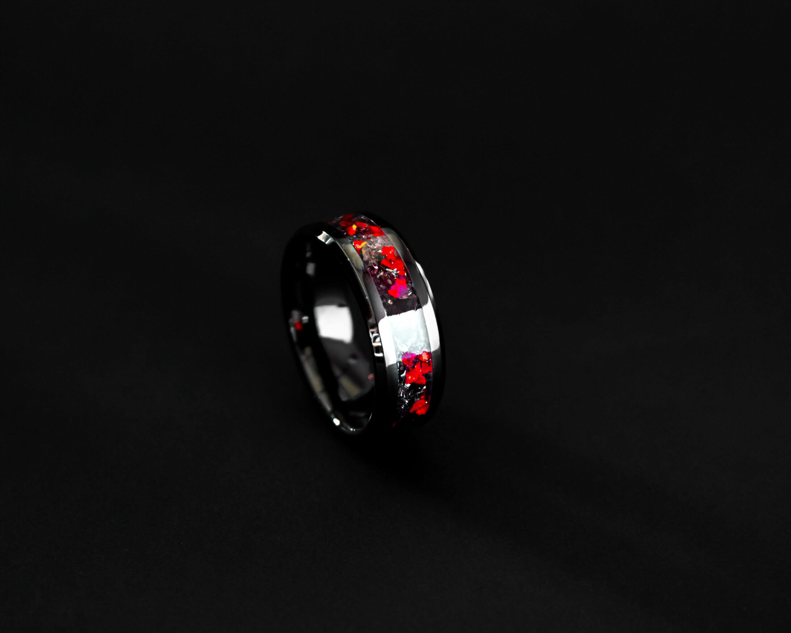 Red T- Rex and Meteorite Ring | Space Age Rings