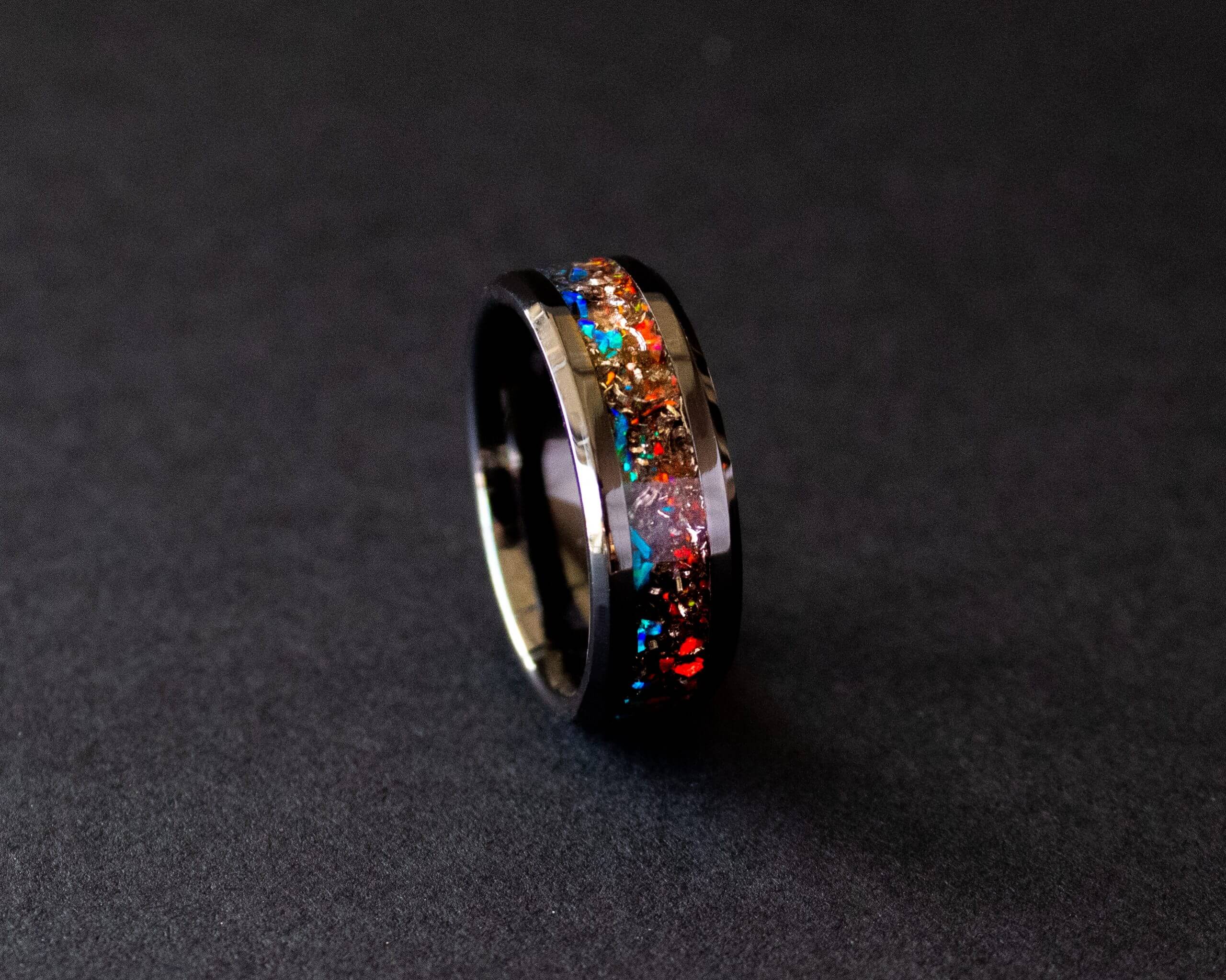 Fire and Ice Meteorite Ring | Space Age Rings