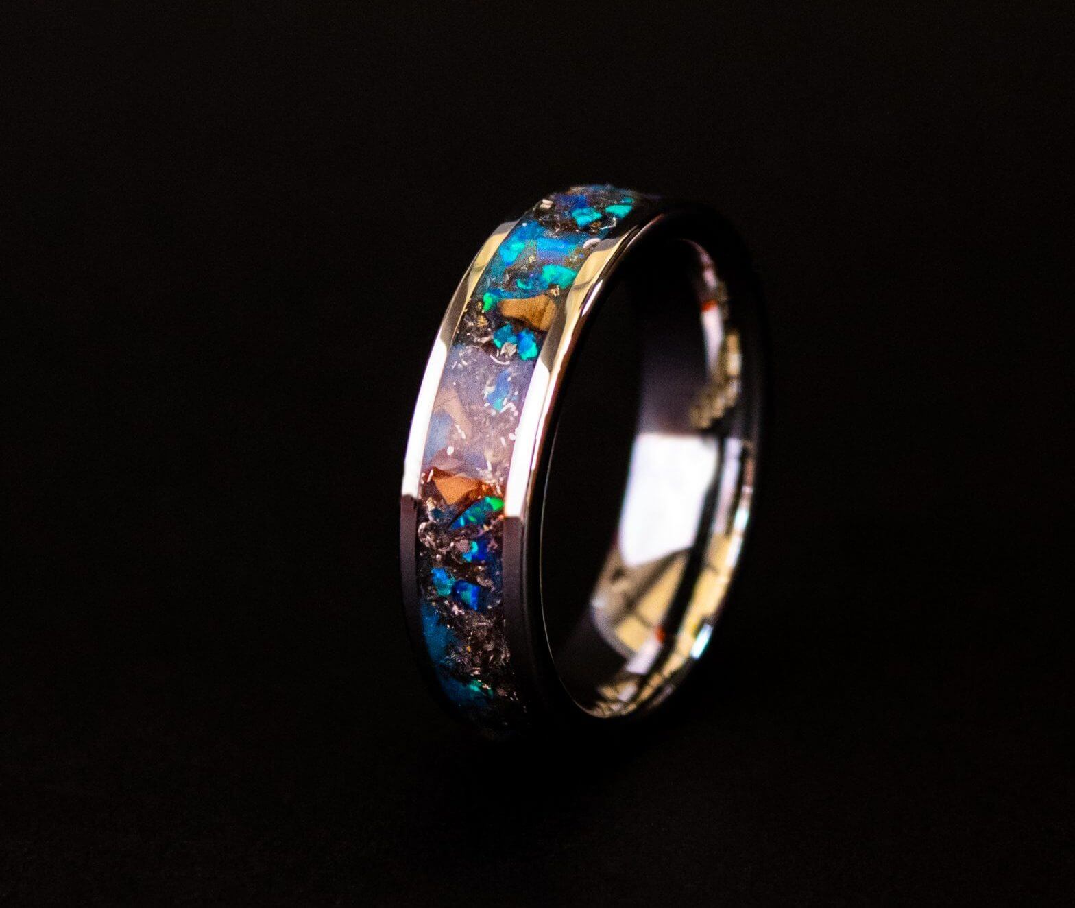 Meteorite and Dinosaur Bone Ring | Space Age Rings