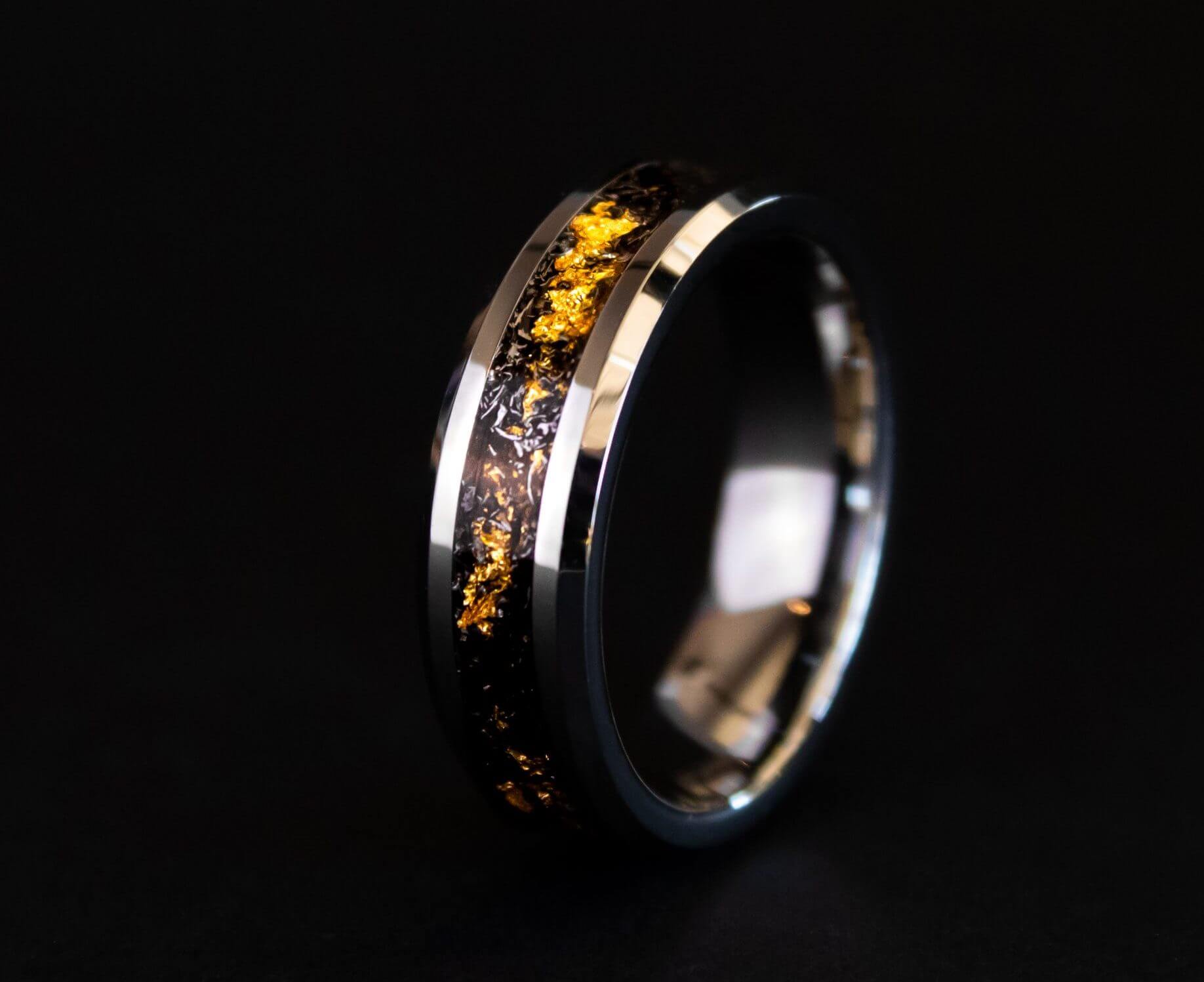 24K Gold Meteorite Ring | Space Age Rings