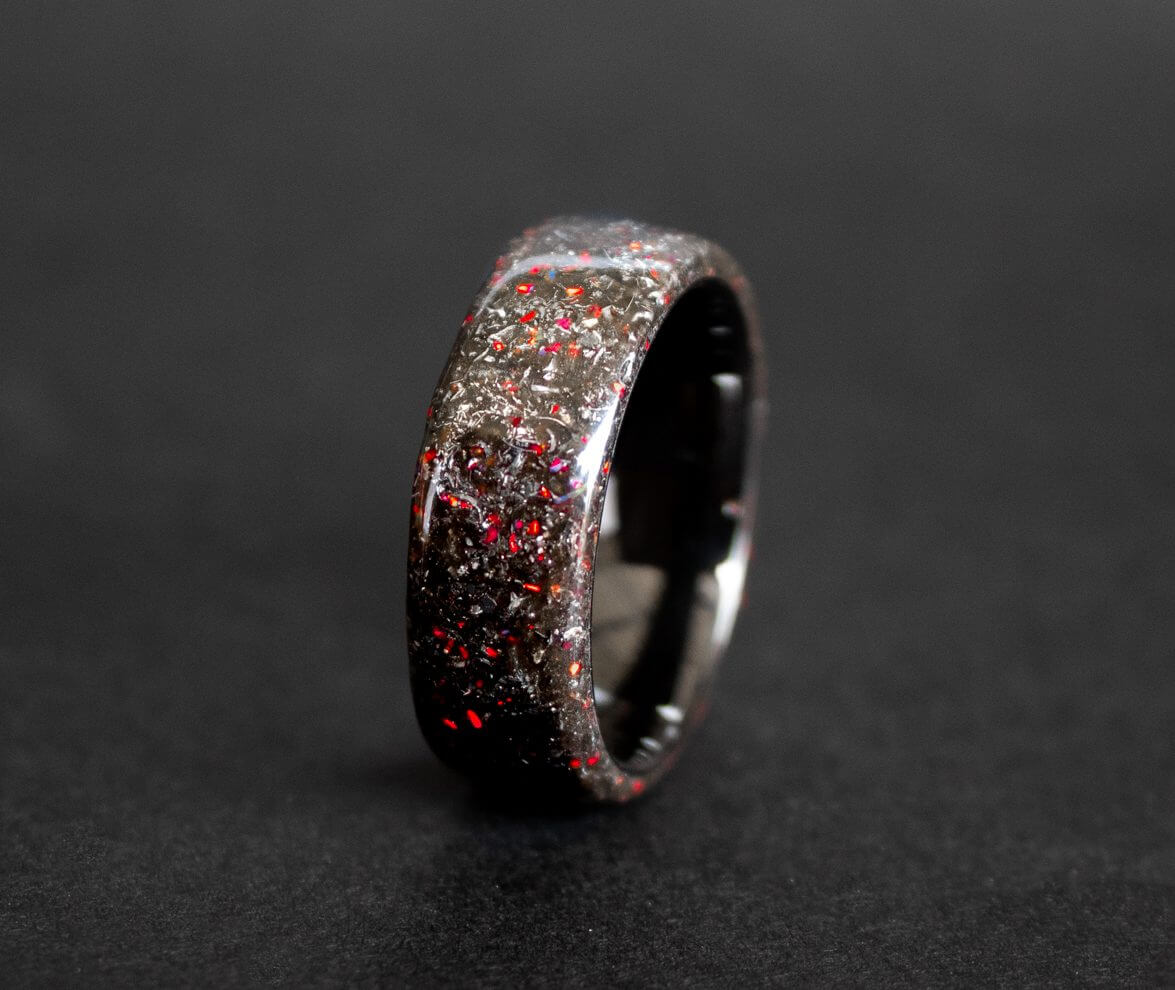 Endless Red Meteorite Ring | Space Age Rings