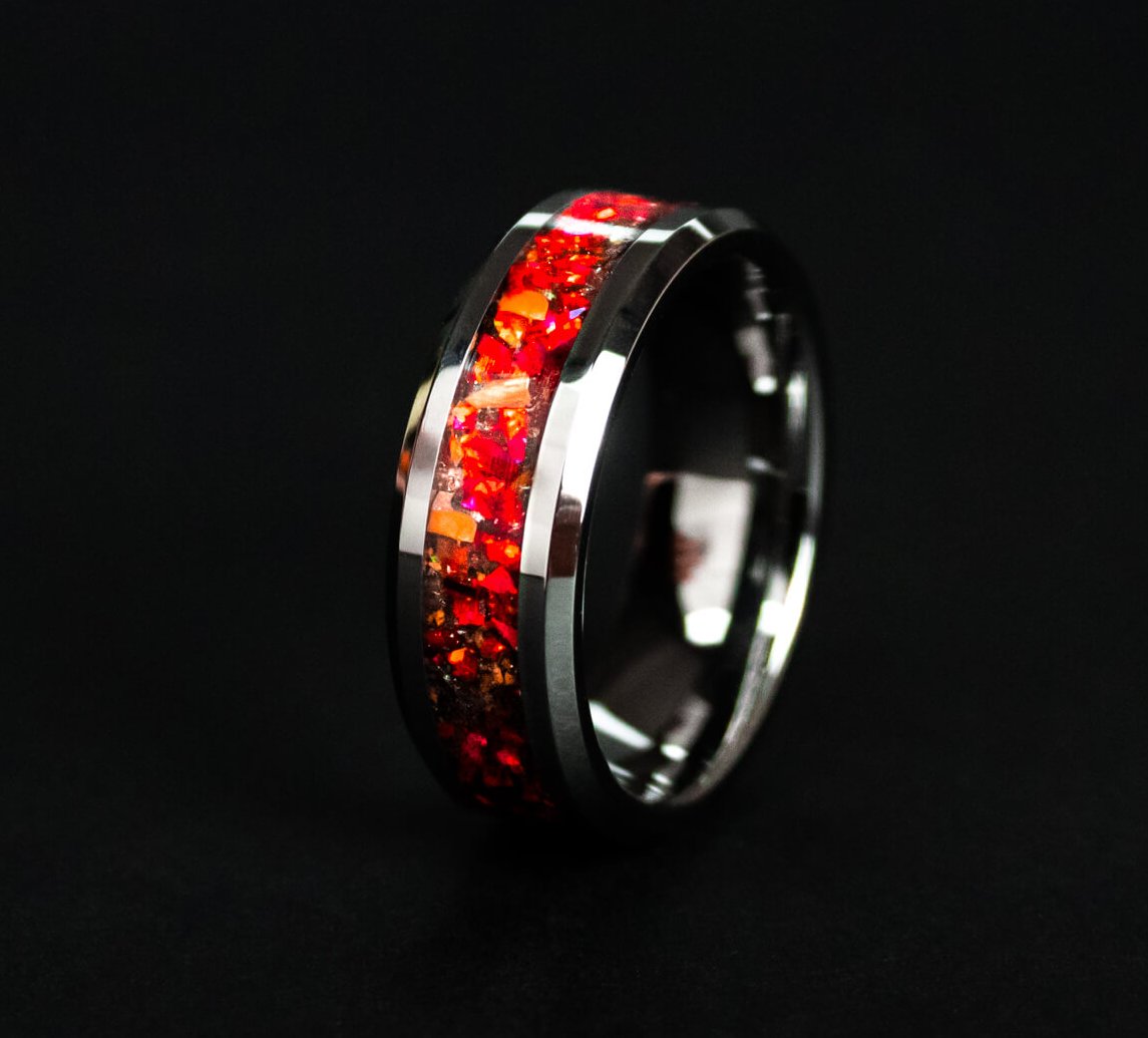 Meteorite and Velociraptor Ring Red | Space Age Rings