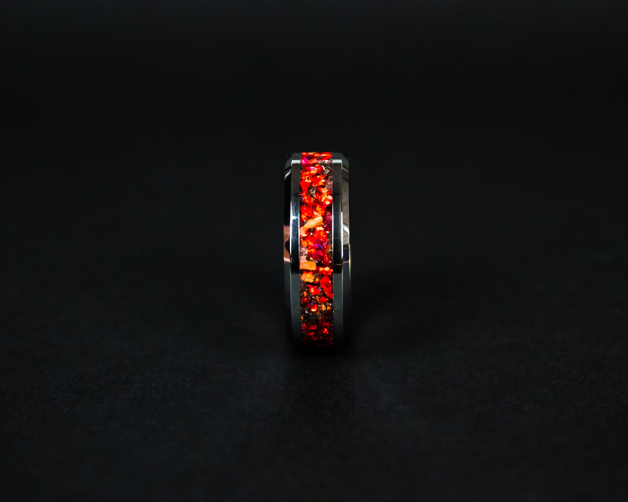 Velociraptor Meteorite Ring - Red Tungsten | Space Age Rings