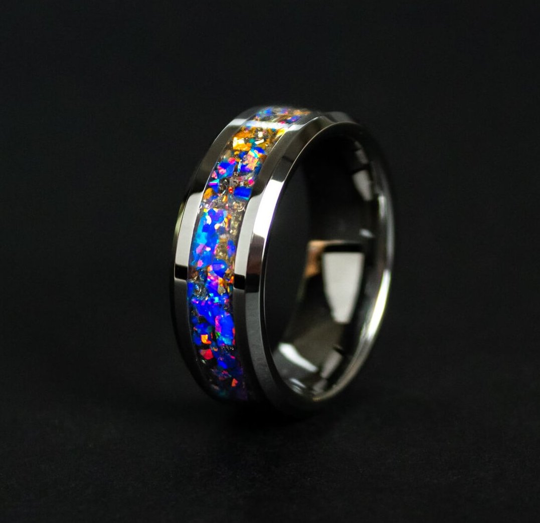 Velociraptor Ring Tungsten - Midnight | Space Age Rings