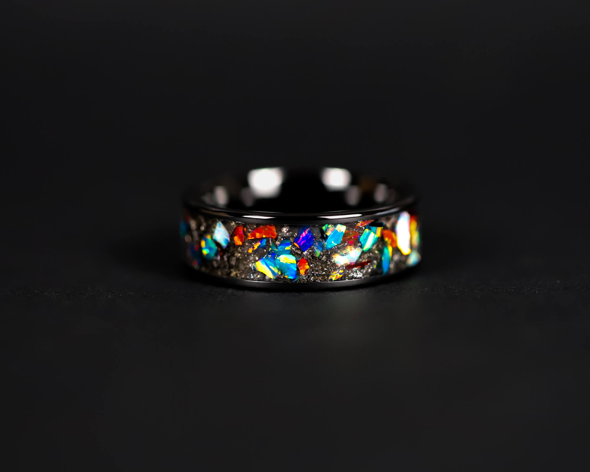 Galaxies Ring with Real Meteorite | Space Age Rings