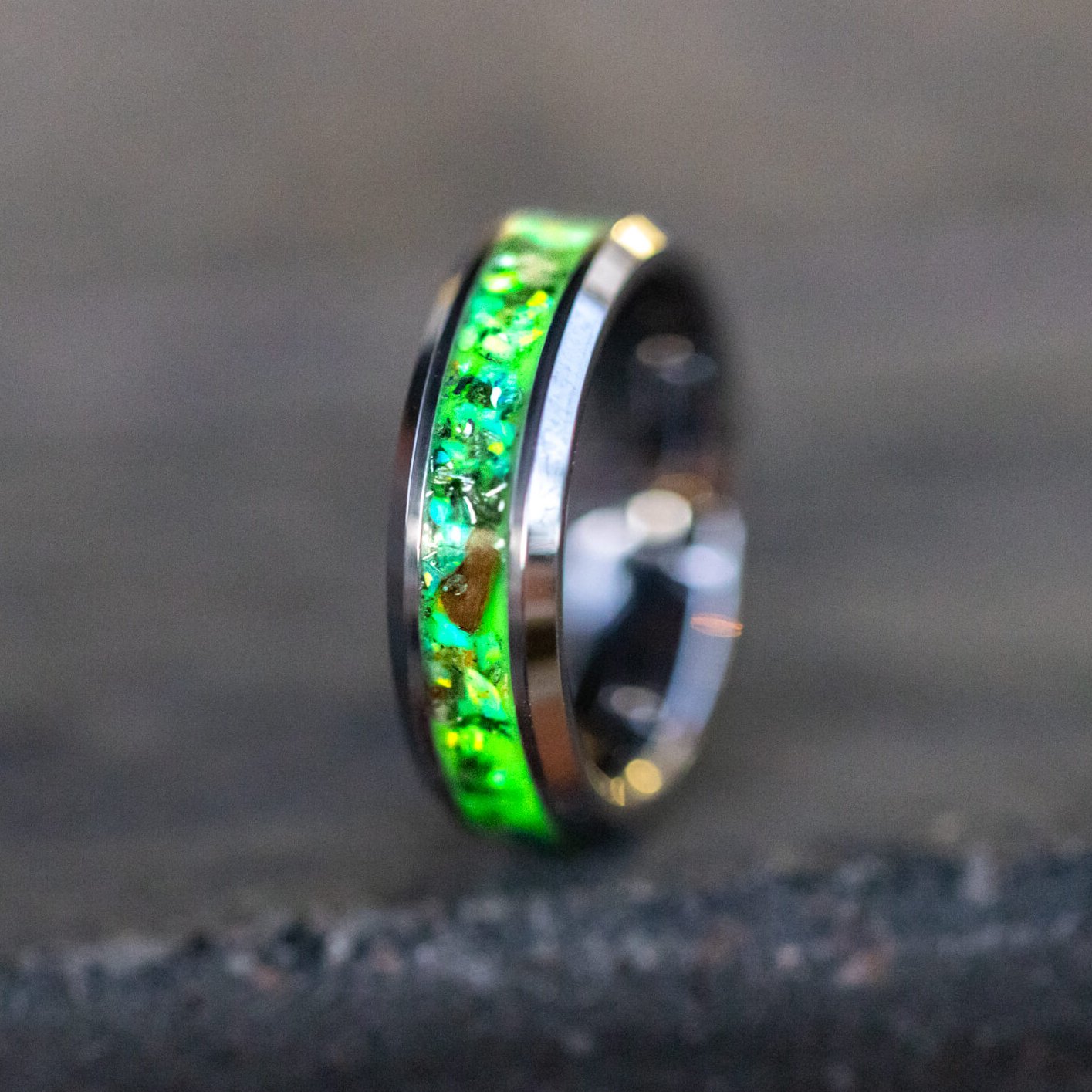 Velociraptor Ring Green Glow | Space Age Rings