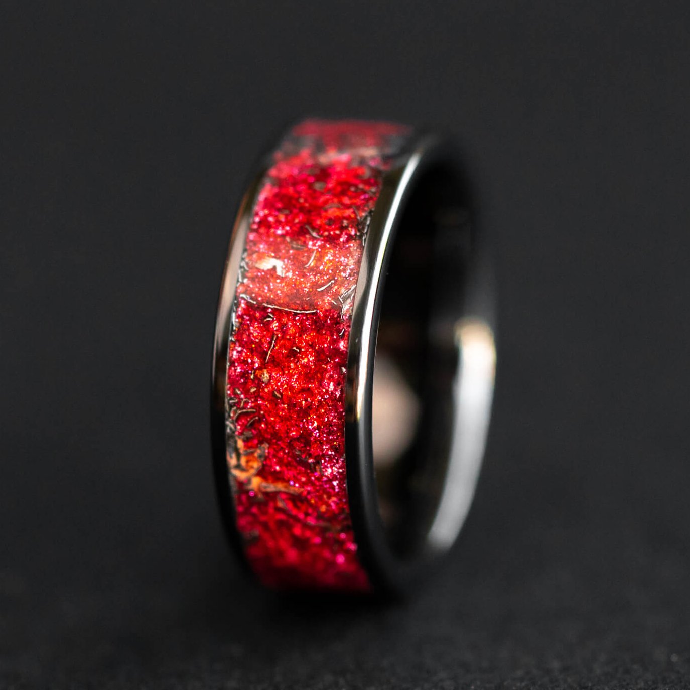 Ceramic Meteorite Ring - Red | Space Age Rings